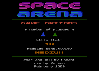 Screenshot of Space Arena (Atari 8-bit, 2009) - MobyGames