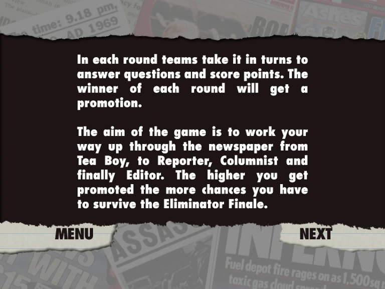 Screenshot of The Daily Mirror Interactive DVD: The Sensational Trivia ...