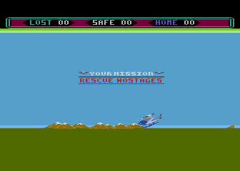 Screenshot of Choplifter! (Atari 8-bit, 1982) - MobyGames