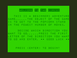 Circus Adventure (1982) - MobyGames