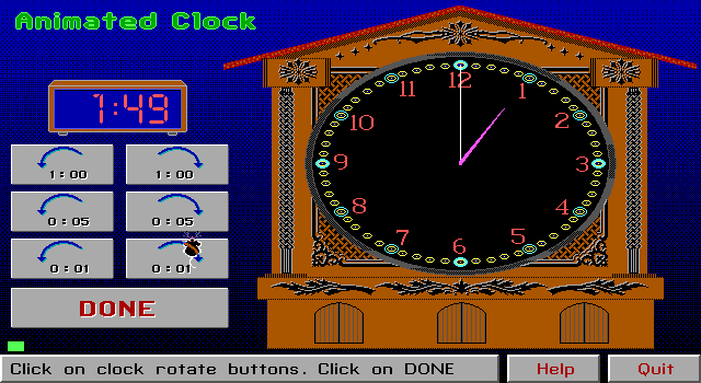 Screenshot of Animated Clock (DOS, 1993) - MobyGames