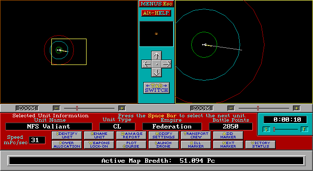 Screenshot of The Starship Commander's Tactical Battle Simulator (DOS ...