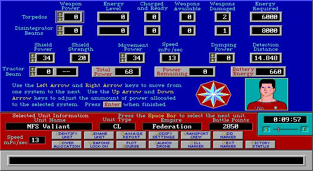 Screenshot of The Starship Commander's Tactical Battle Simulator (DOS ...