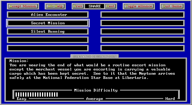 Screenshot of The Starship Commander's Tactical Battle Simulator (DOS ...