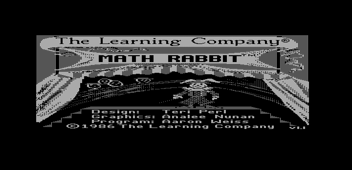 Screenshot of Math Rabbit (DOS, 1986) - MobyGames