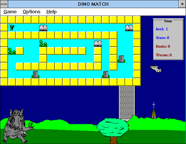 Screenshot of Dino Match (Windows 3.x, 1994) - MobyGames