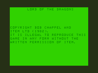 Lord of the Dragons (1982) - MobyGames