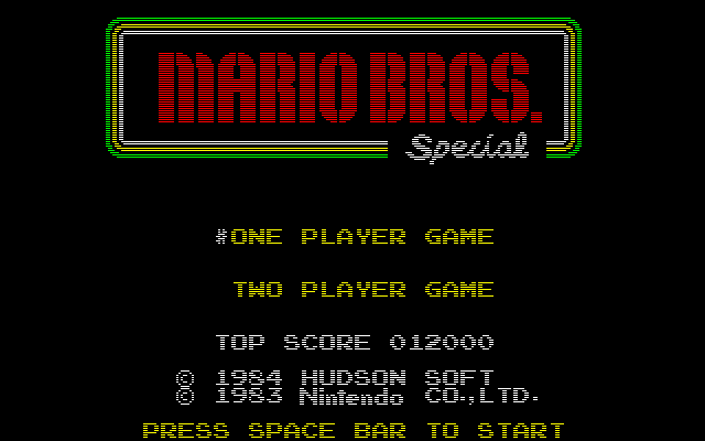 Screenshot of Mario Bros. Special (PC-98, 1984) - MobyGames