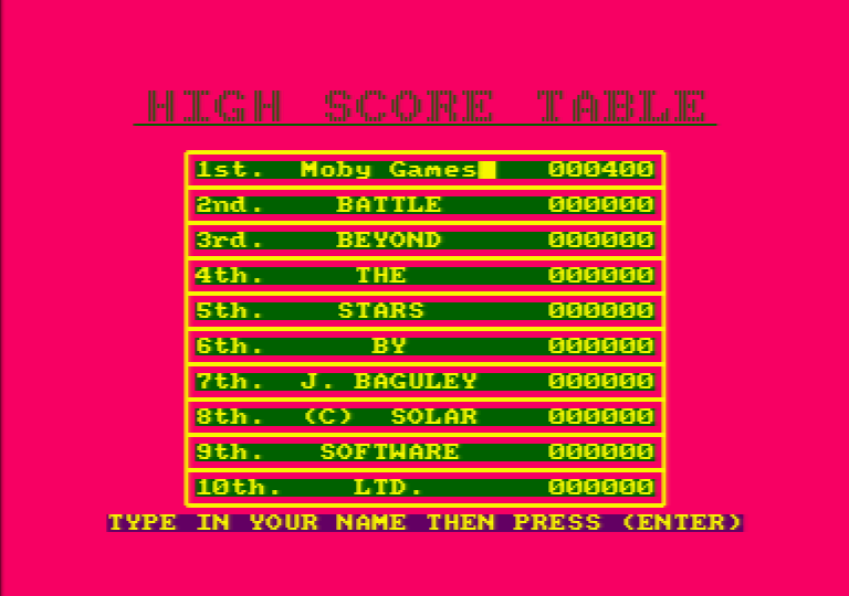 Screenshot of Battle Beyond the Stars (Amstrad CPC, 1985) - MobyGames