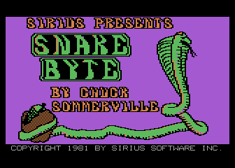 Screenshot of Snake Byte (Atari 8-bit, 1982) - MobyGames
