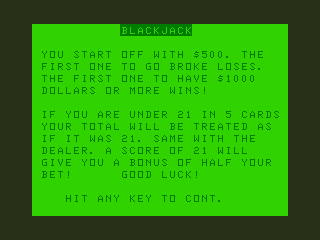 Blackjack (1982) - MobyGames