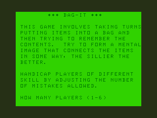 Bag-It (1982) - MobyGames