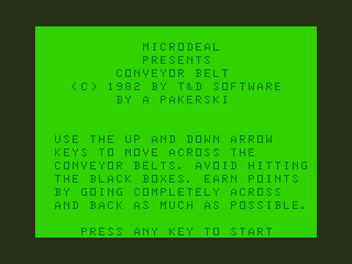 Conveyor Belt (1982) - MobyGames