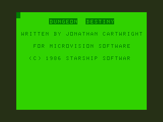 Dungeon Destiny (1986) - MobyGames