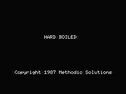 Hard Boiled (1987) - MobyGames