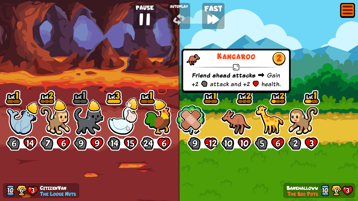 Screenshot of Super Auto Pets (Windows, 2021) - MobyGames