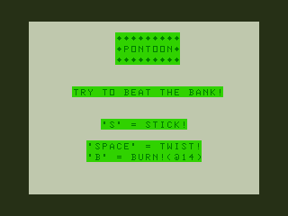 Pontoon (1983) - MobyGames