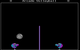 Screenshot of Arcade Volleyball (DOS, 1987) - MobyGames