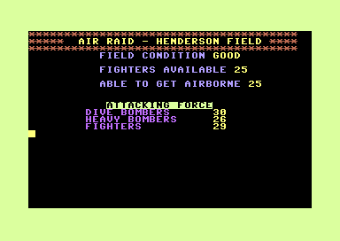 Screenshot of The Naval Battle of Guadalcanal (Commodore 64, 1988) - MobyGames