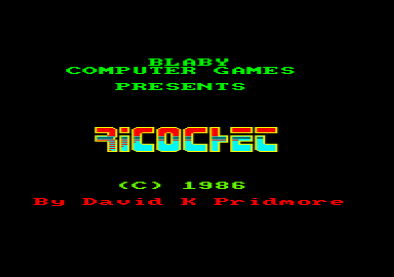 Ricochet (1986) - MobyGames