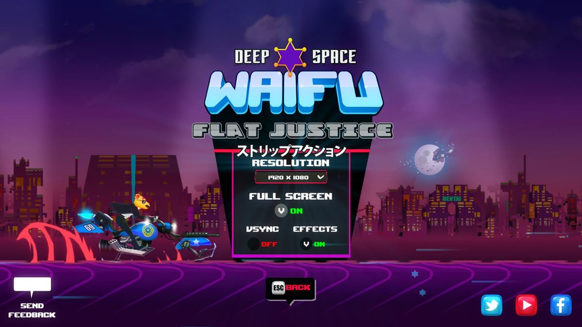 Screenshot of Deep Space Waifu: Flat Justice (Windows, 2017) - MobyGames