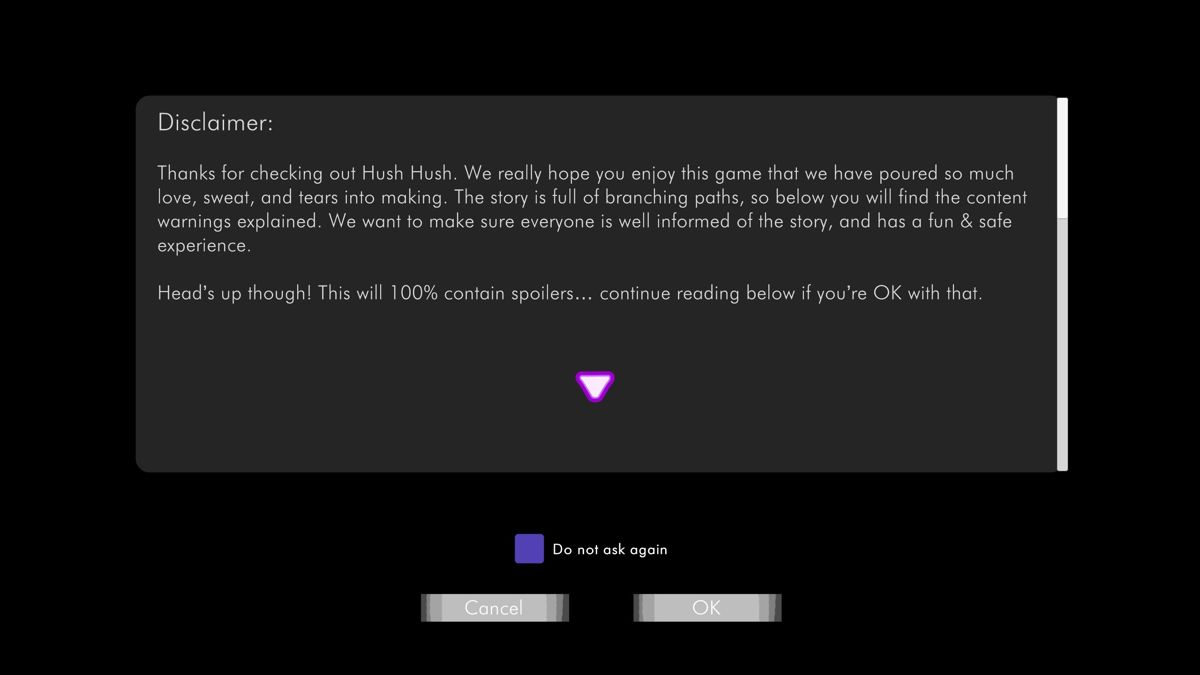 Screenshot of Hush Hush (Windows, 2022) - MobyGames