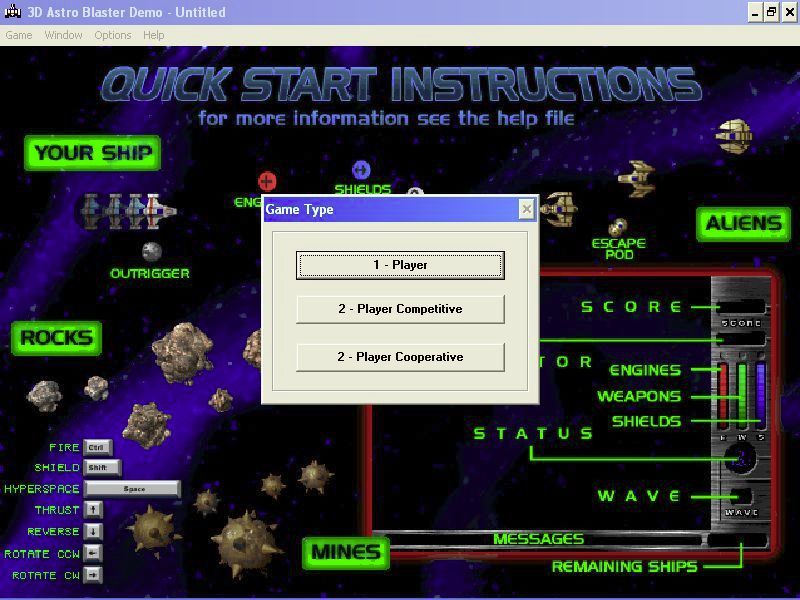 Screenshot of 3D Astro Blaster (Windows, 1999) - MobyGames