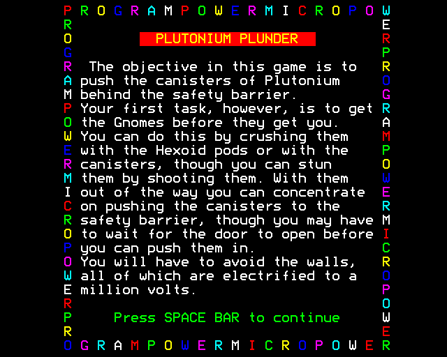 Plutonium Plunder (1984) - MobyGames