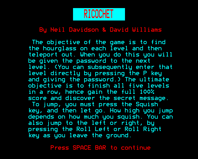 Ricochet (1989) - MobyGames