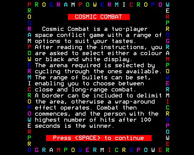 Cosmic Combat (1983) - MobyGames