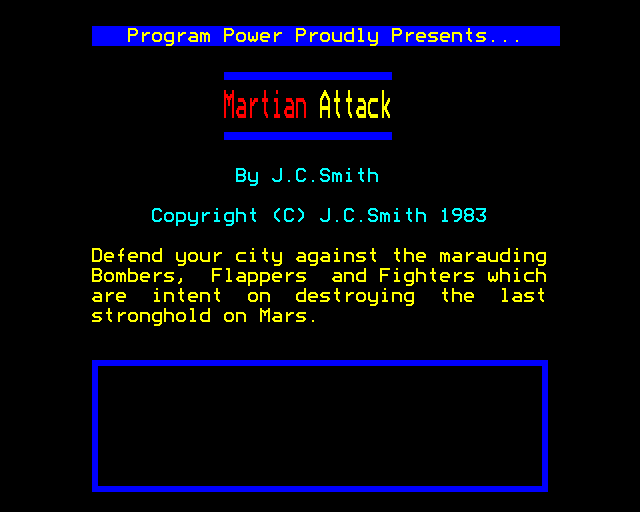 Martian Attack (1983) - MobyGames
