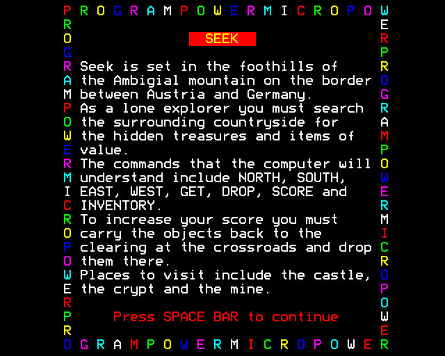 Seek (1982) - MobyGames