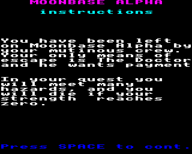 Escape from Moonbase Alpha (1983) - MobyGames