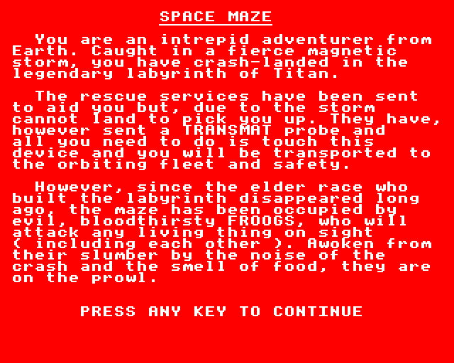 Space Maze (1982) - MobyGames
