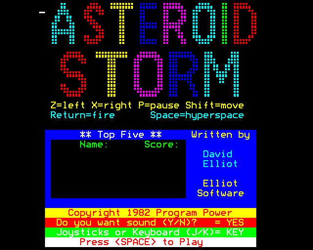 Asteroid Storm (1982) - MobyGames