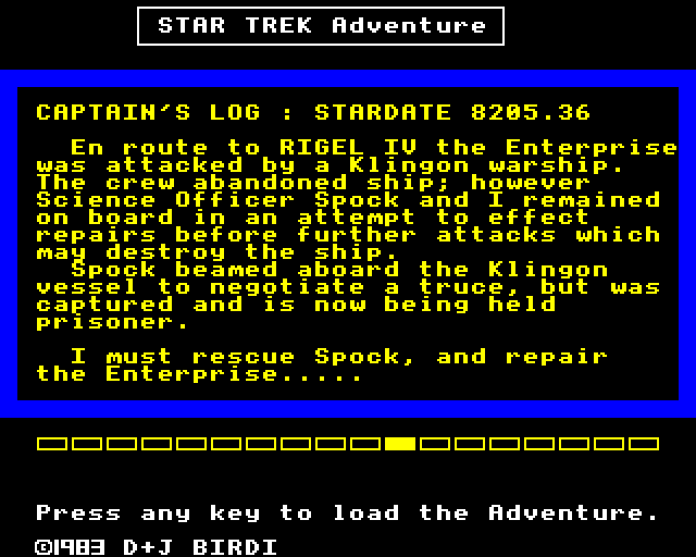 Star Trek Adventure (1983) - MobyGames