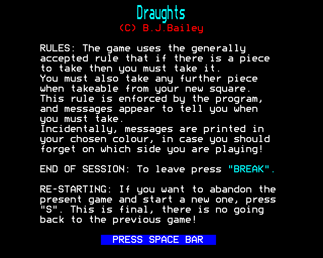 Draughts (1984) - MobyGames