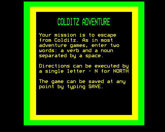 Colditz Adventure (1983) - MobyGames
