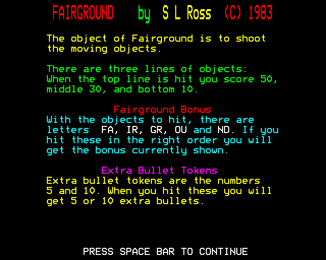 Fairground (1983) - MobyGames
