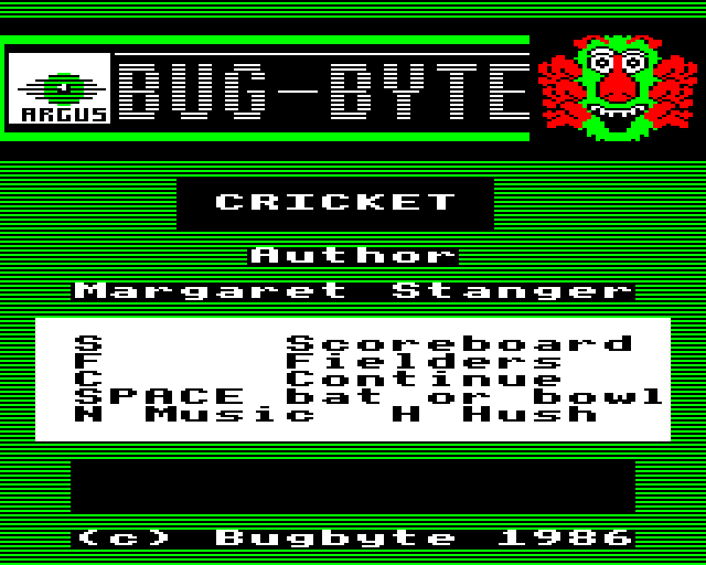 Cricket (1986) - MobyGames