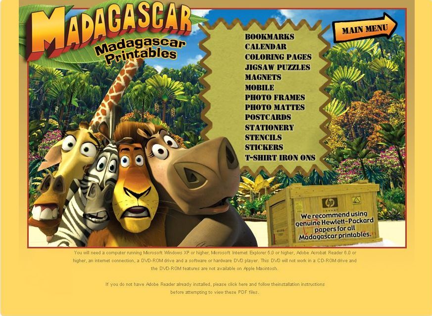 Screenshot of Madagascar (included game) (DVD Player, 2006) - MobyGames