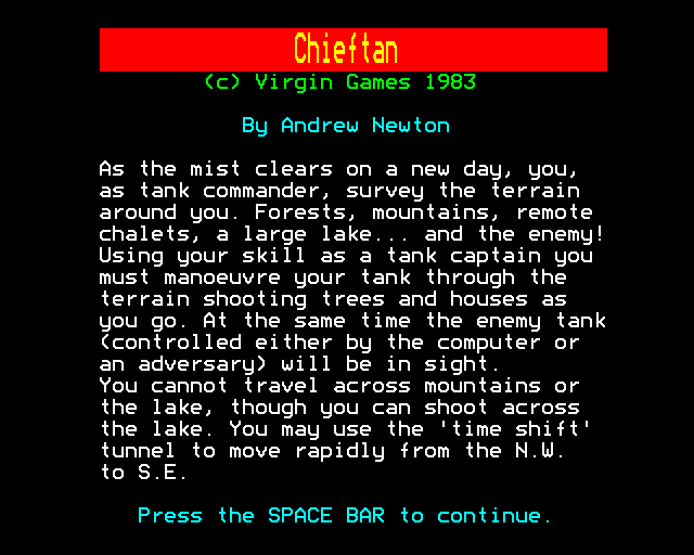Chieftain (1983) - MobyGames