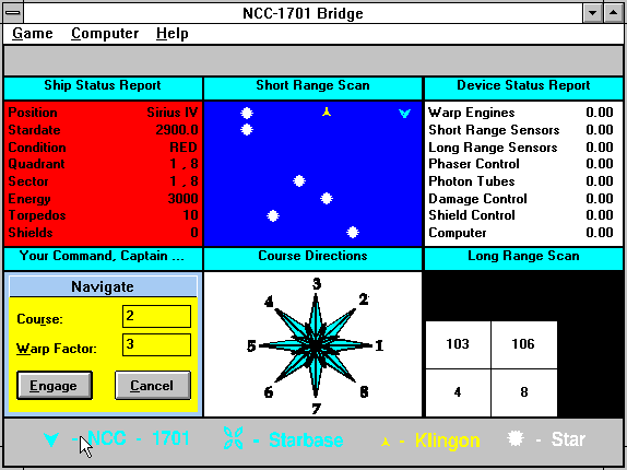 Screenshot of NCC-1701 (Windows 3.x, 1992) - MobyGames