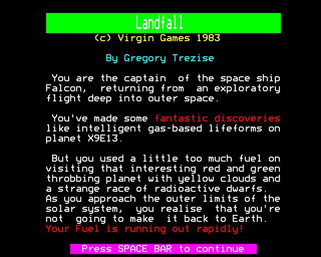 Landfall (1983) - MobyGames