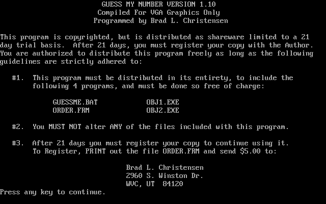 Guess My Number (1993) - MobyGames