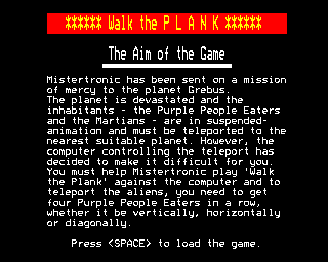 Walk the Plank (1985) - MobyGames