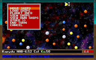 Screenshot of Armada 2525 (DOS, 1991) - MobyGames
