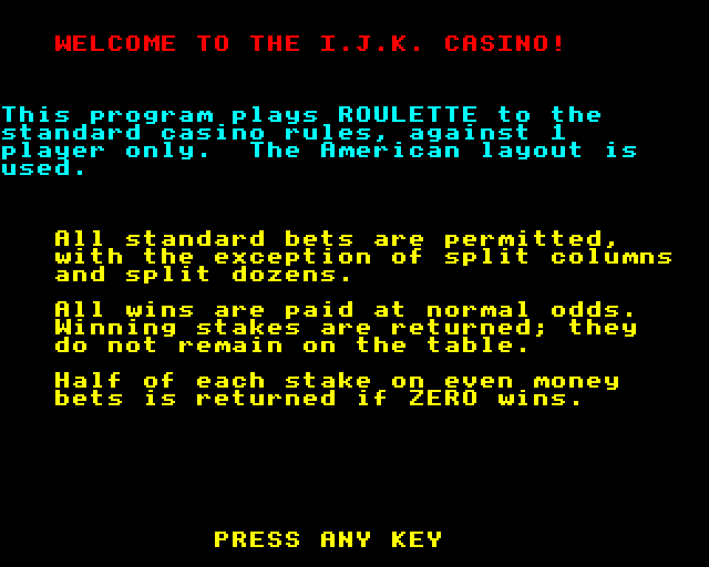 Casino (1983) - MobyGames