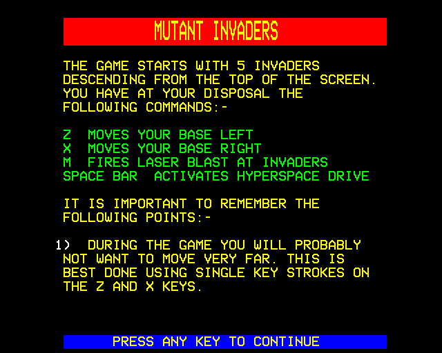 Mutant Invaders (1982) - MobyGames