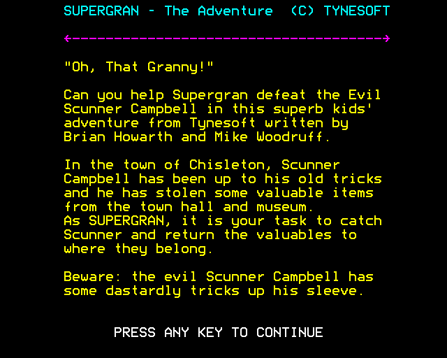 Super Gran: The Adventure (1985) - MobyGames